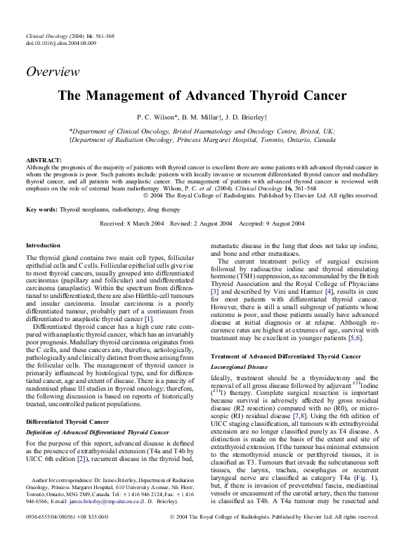 (PDF) The management of advanced thyroid cancer