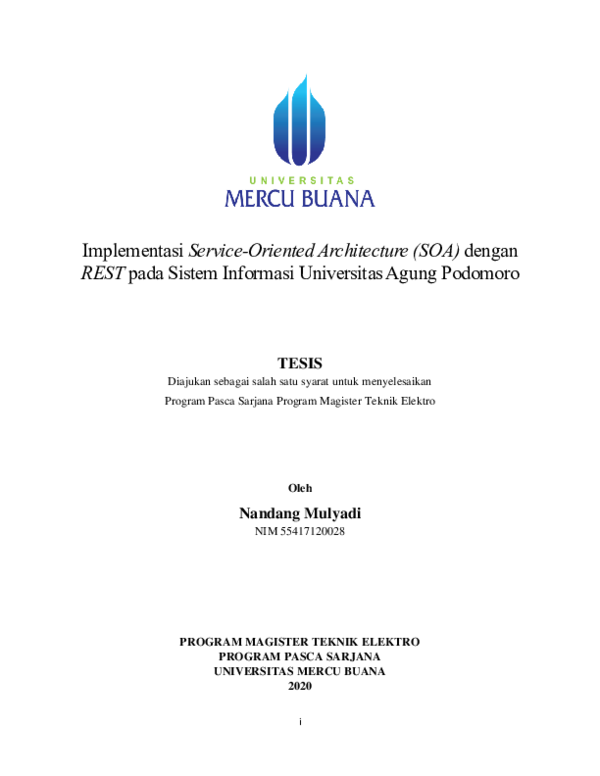 Pdf Implementasi Service Oriented Architecture Soa Dengan Rest Pada Sistem Informasi
