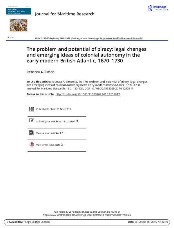 (PDF) The problem and potential of piracy: legal changes and emerging ...