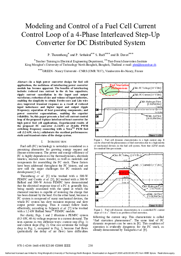 (PDF) Modeling and Control of a Fuel Cell Current Control Loop of a 4 ...