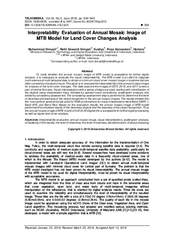 (PDF) Interpretability Evaluation of Annual Mosaic Image of MTB Model for Land Cover Changes ...