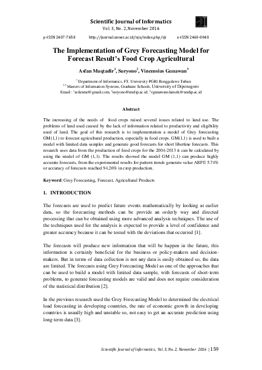 Pdf The Implementation Of Grey Forecasting Model For Forecast Result