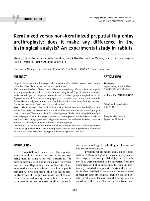 (PDF) Keratinized versus non-keratinized preputial flap onlay urethroplasty: does it make any ...