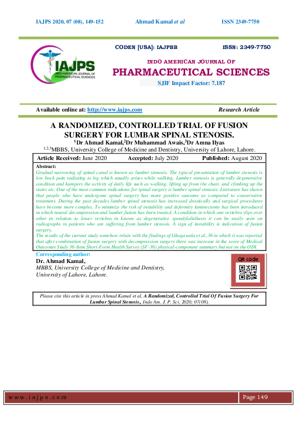 (PDF) PHARMACEUTICAL SCIENCES SJIF Impact Factor: 7.187 A RANDOMIZED ...