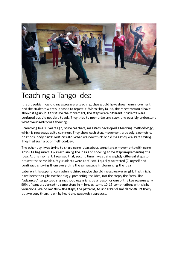 (PDF) Teaching a Tango Idea