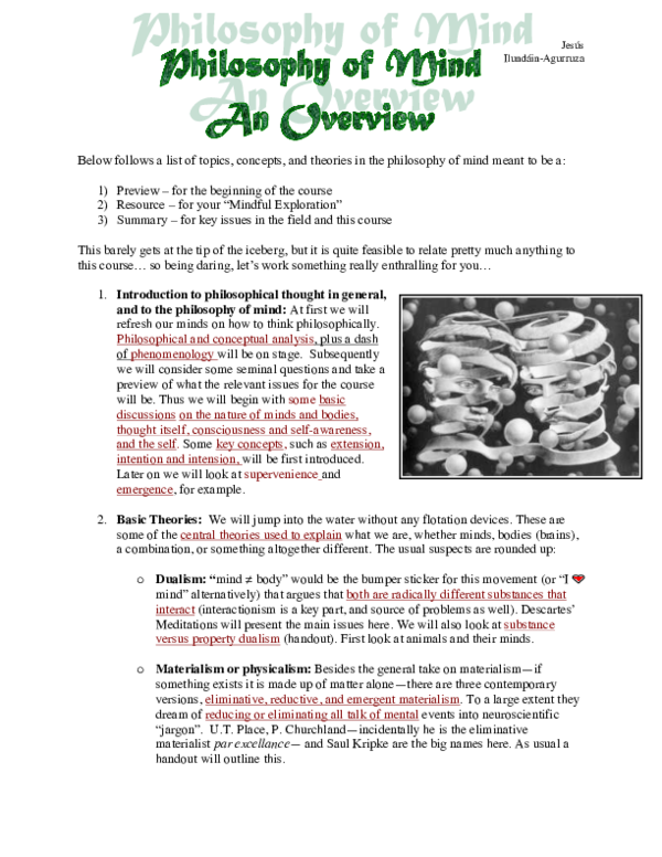 (PDF) Philosophy of Mind - An Overview