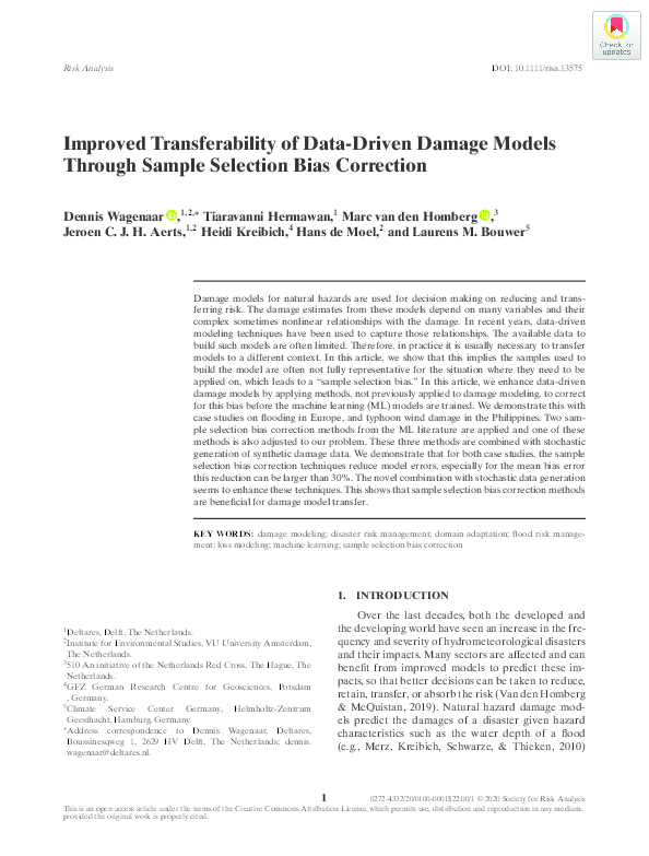 (PDF) Improved Transferability of Data-Driven Damage Models Through Sample Selection Bias Correction