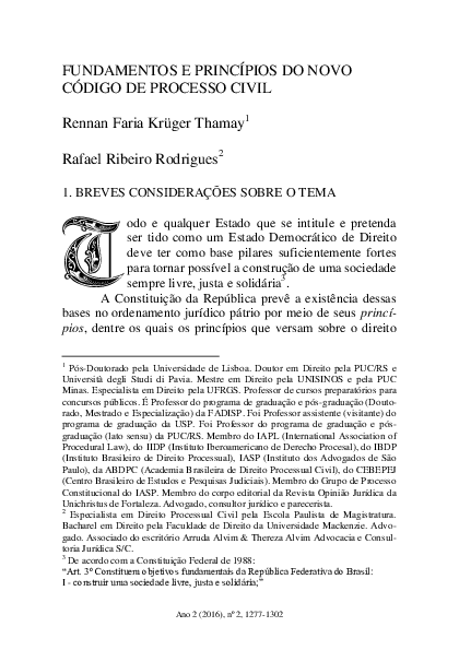 (PDF) FUNDAMENTOS E PRINCÍPIOS DO NOVO CÓDIGO DE PROCESSO CIVIL