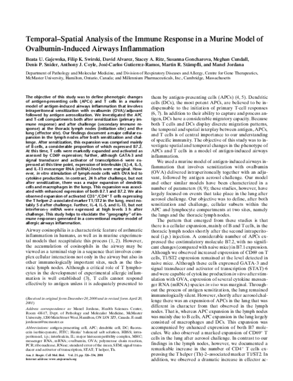 (PDF) Temporal–Spatial Analysis of the Immune Response in a Murine Model of Ovalbumin-Induced ...