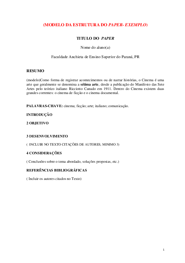 (PDF) MODELO DA ESTRUTURA DO PAPER-EXEMPLO | Tio San - Academia.edu