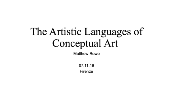 (PPT) The Artistic Languages of Conceptual Art