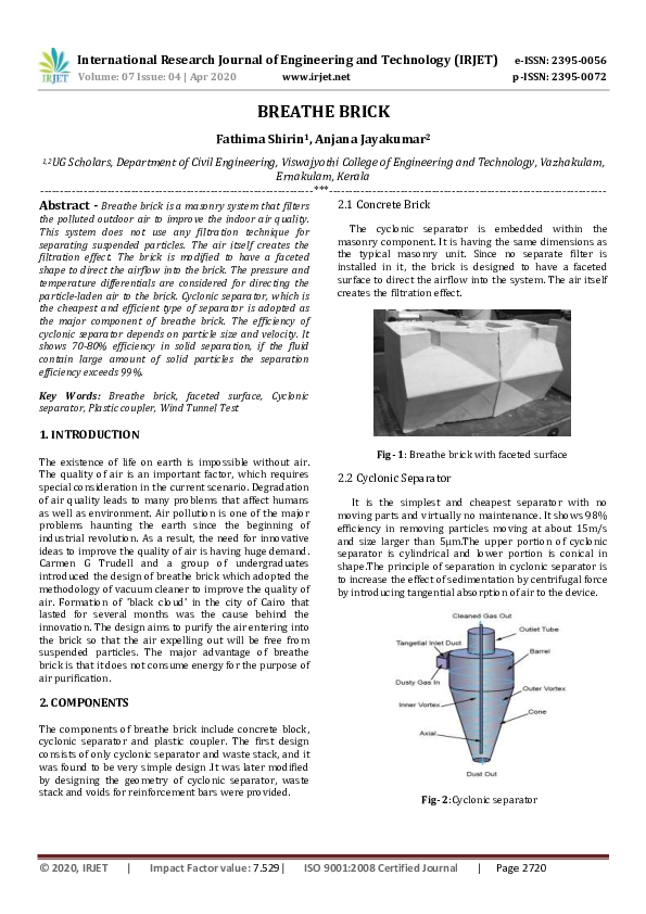 (PDF) IRJET- BREATHE BRICK
