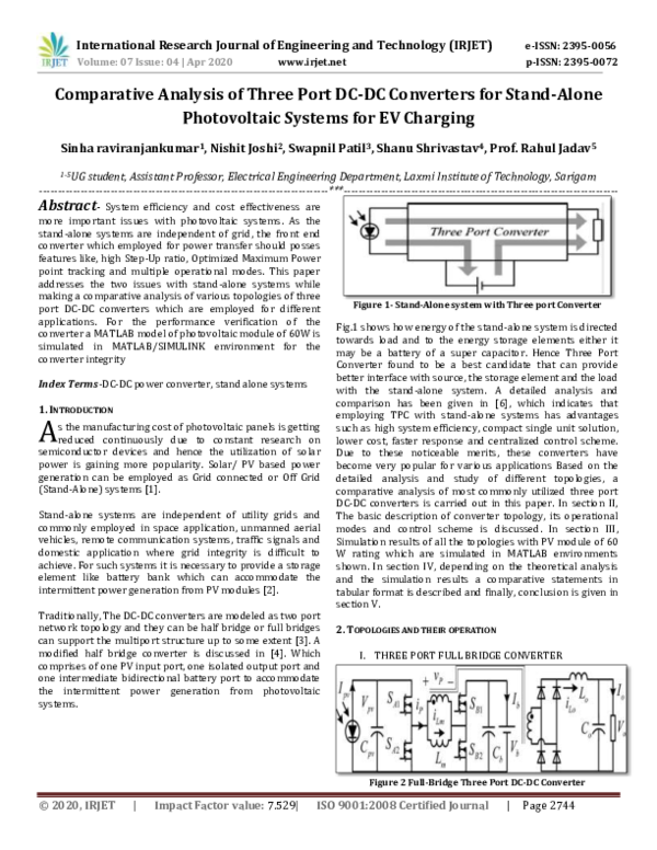 (PDF) IRJET- Comparative Analysis of Three Port DC-DC Converters for ...