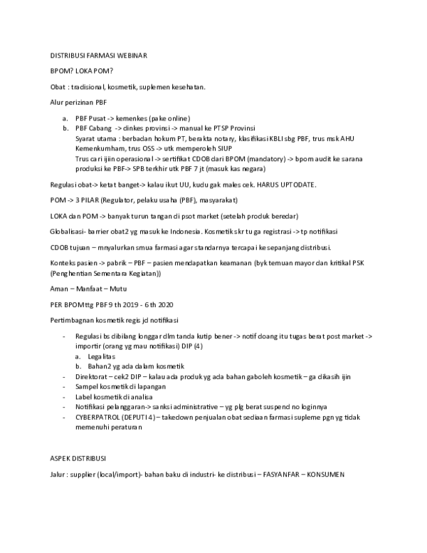 (DOC) DISTRIBUSI FARMASI WEBINAR BPOM? LOKA POM
