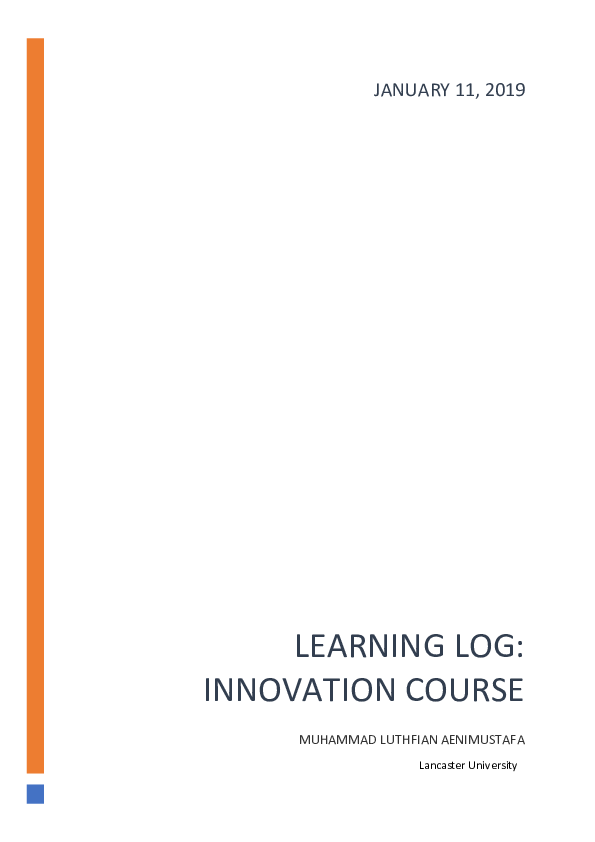 (PDF) Learning Log - Innovation Course