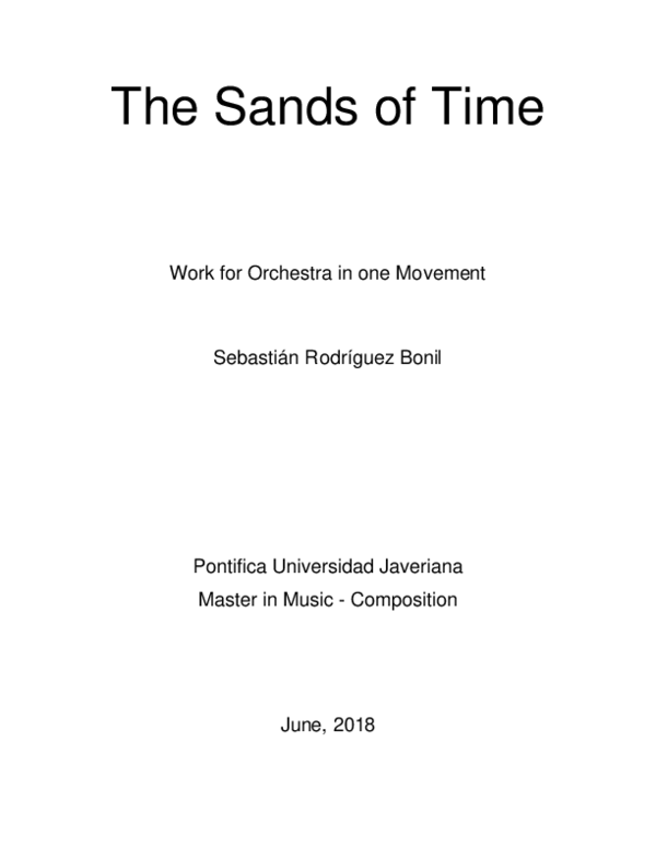 (PDF) The Sands of Time - Reflection on musical time