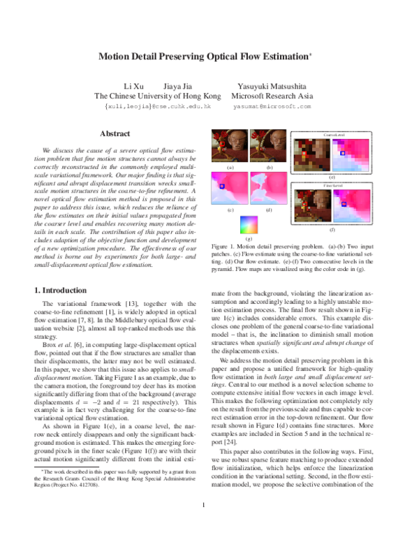 (PDF) Motion detail preserving optical flow estimation