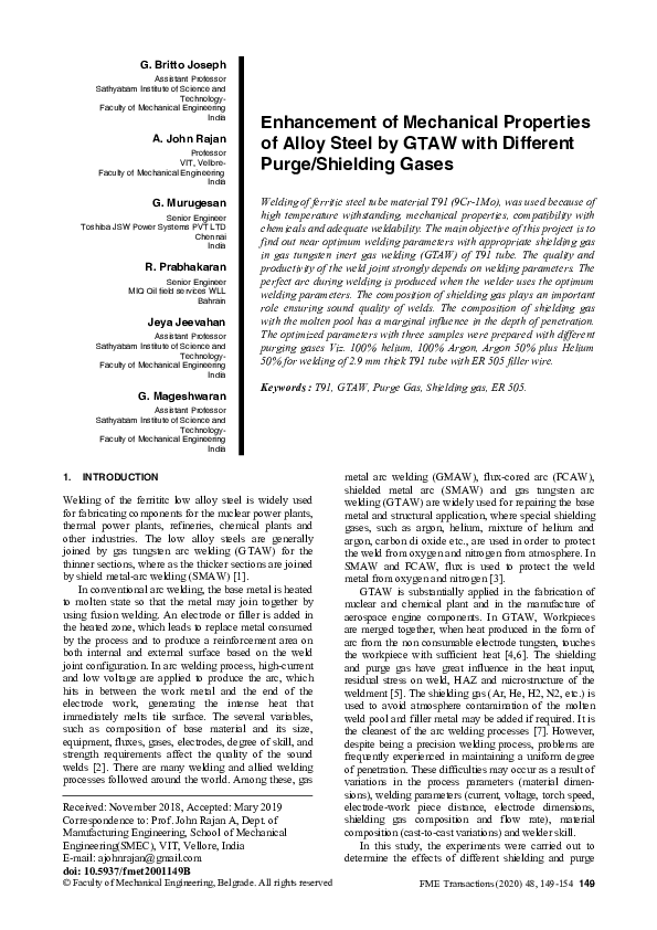 (PDF) Enhancement of Mechanical Properties of Alloy Steel by GTAW with Different Purge/Shielding ...