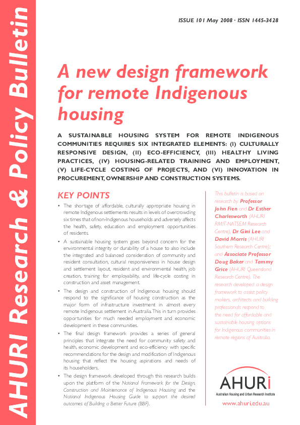 (PDF) A new design framework for remote Indigenous housing
