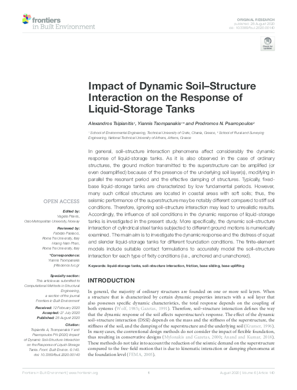(PDF) Impact of Dynamic Soil-Structure Interaction on the Response of ...