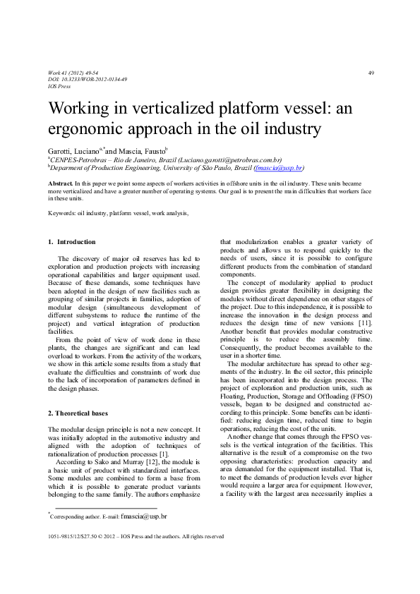 (PDF) Working in verticalized platform vessel: an ergonomic approach in ...