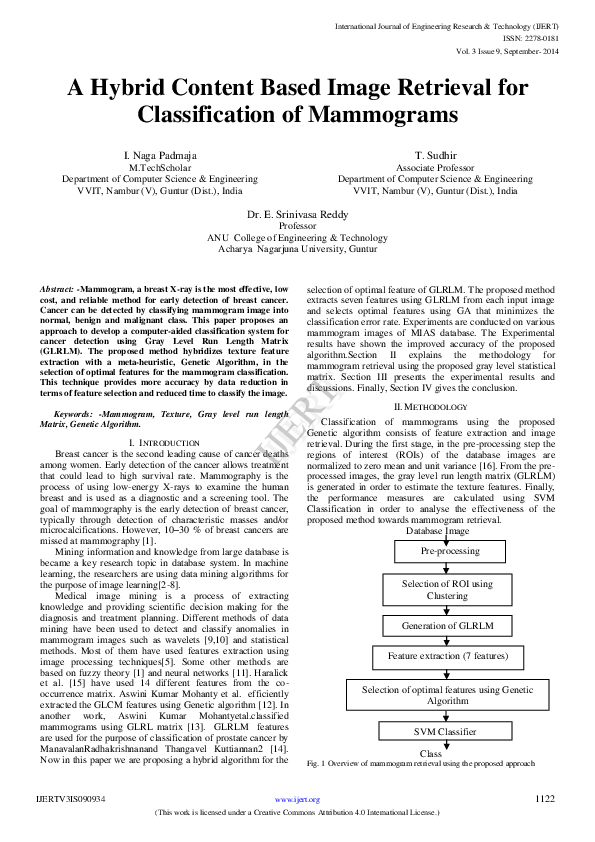 (PDF) IJERT-A Hybrid Content Based Image Retrieval for Classification of Mammograms