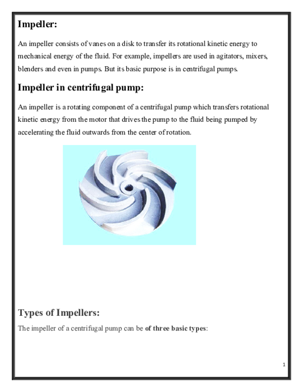 (DOC) Impeller design