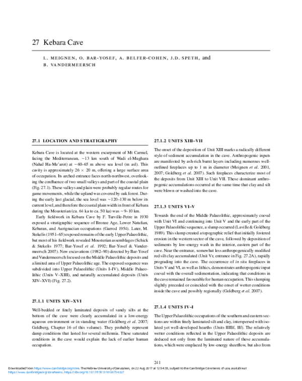 (PDF) Kebara Cave