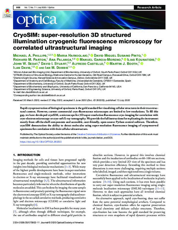 (PDF) CryoSIM: super-resolution 3D structured illumination cryogenic fluorescence microscopy for ...