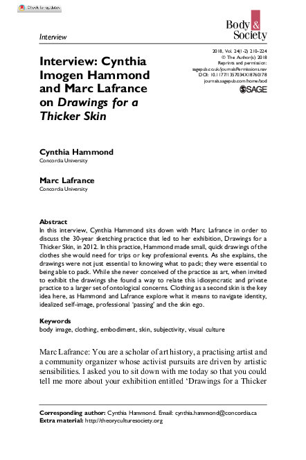 (PDF) Interview: Cynthia Imogen Hammond and Marc Lafrance on Drawings ...