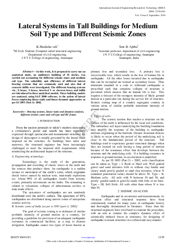 (PDF) IJERT-Lateral Systems in Tall Buildings for Medium Soil Type and Different Seismic Zones