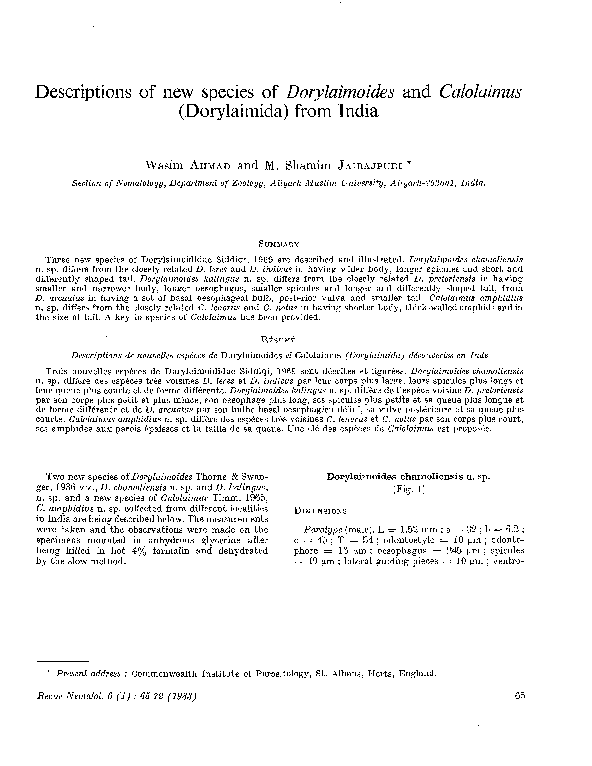 (PDF) Descriptions of new species of Dorylaimoides and Calolaimus ...