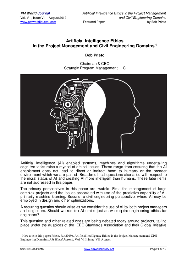 (PDF) Artificial Intelligence Ethics In the Project Management and ...