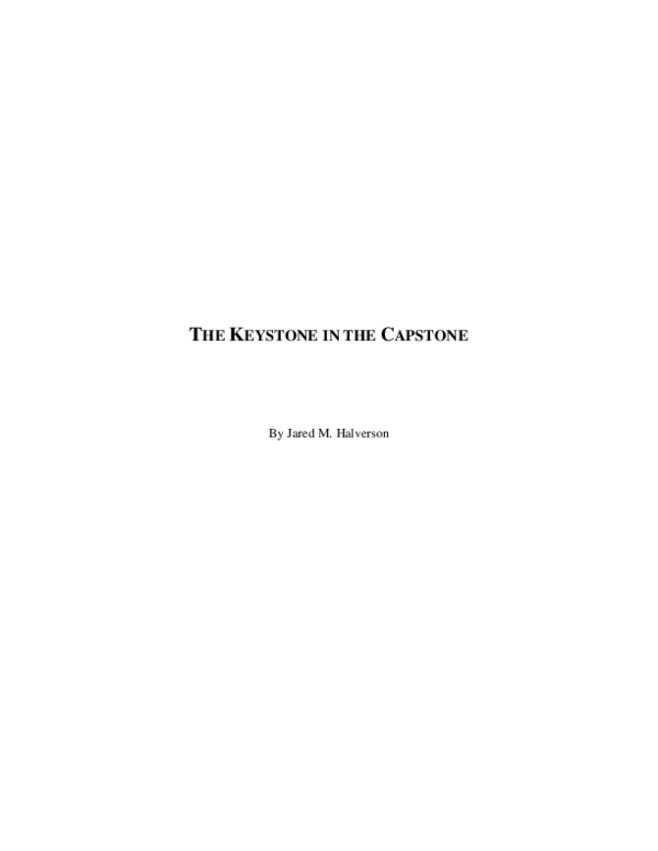 (PDF) The Keystone in the Capstone