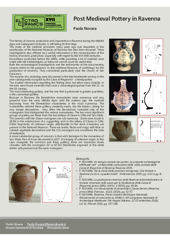 (PDF) Post Medieval Pottery in Ravenna