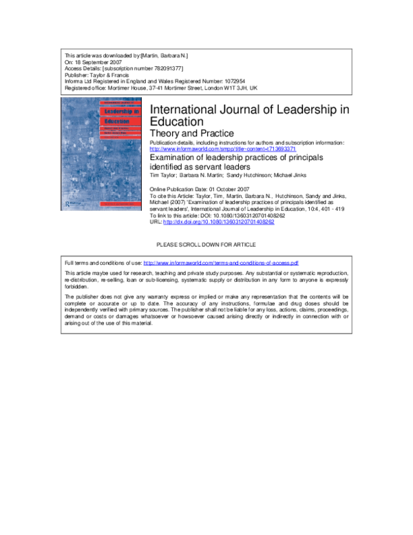 (PDF) International Journal of Leadership in Education Theory and ...