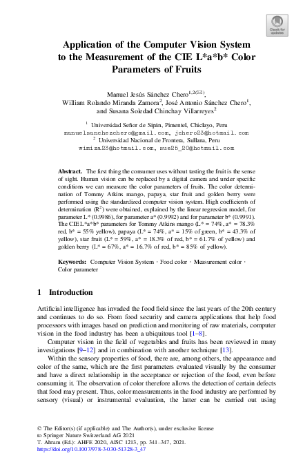 (PDF) Application of the Computer Vision System to the Measurement of ...
