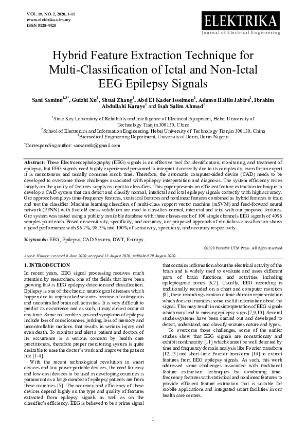 Pdf Hybrid Feature Extraction Technique For Multi Classification Of