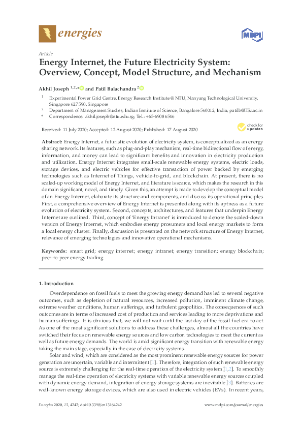 (PDF) Energy Internet, the Future Electricity System: Overview, Concept ...
