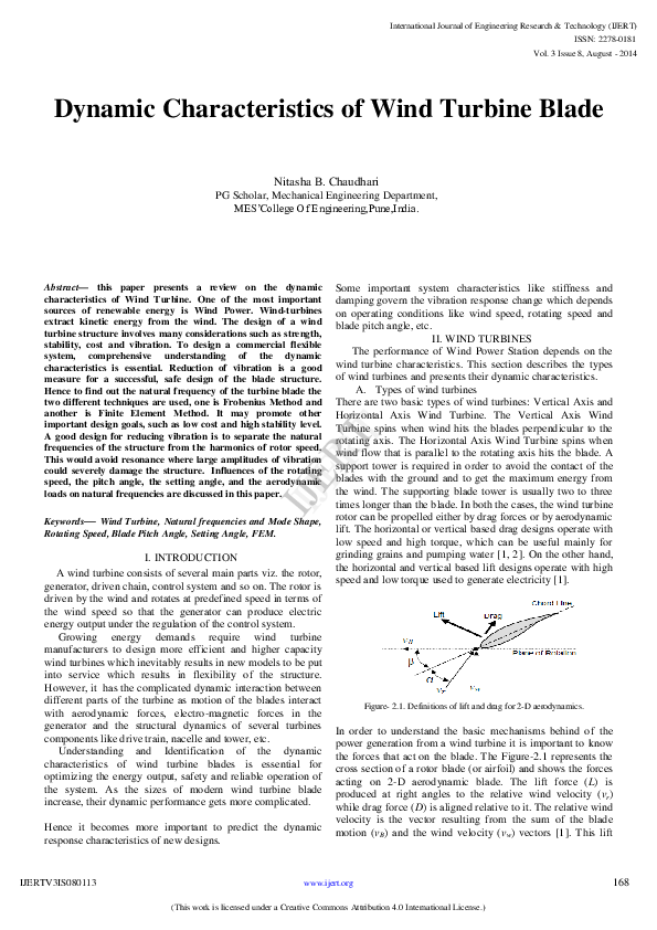 (PDF) IJERT-Dynamic Characteristics of Wind Turbine Blade | IJERT ... (PDF) IJERT-Dynamic Characteristics of Wind Turbine Blade | IJERT ...