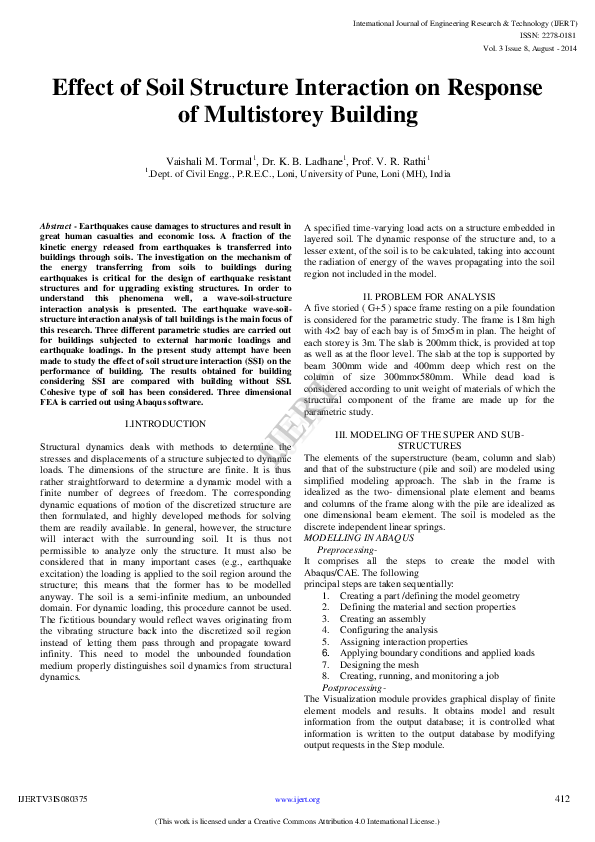 (PDF) IJERT-Effect of Soil Structure Interaction on Response of Multistorey Building