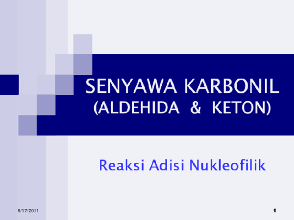(PPT) MATERI KIMIA ORGANIK : SENYAWA KARBONIL