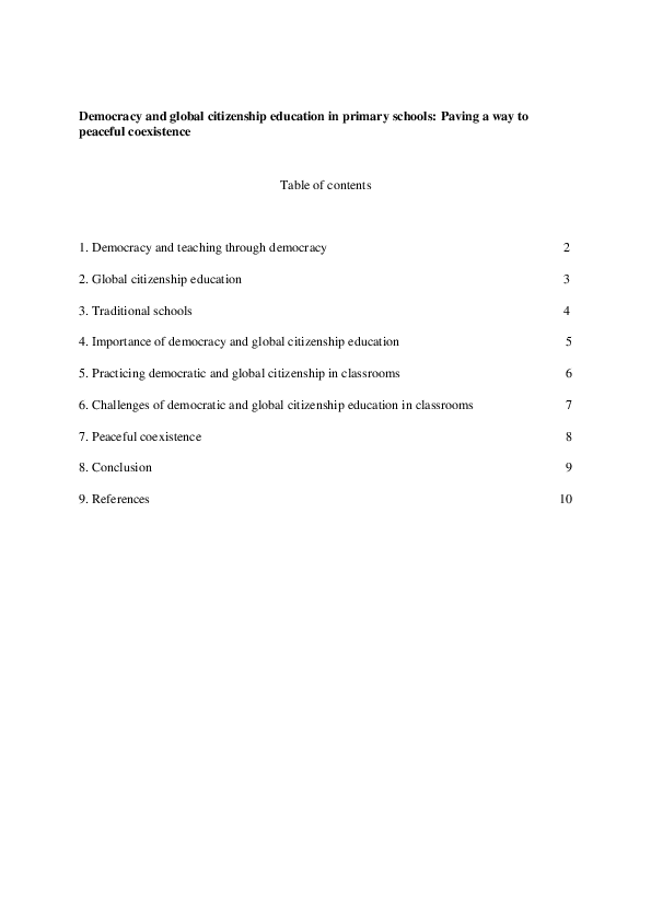 (PDF) Democracy and global citizenship education in primary schools ...
