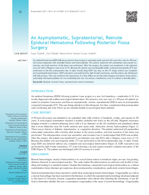 (PDF) Öztürk Y , Öztürk S, Yaman ME , Ayberk G.An Asymptomatic ...