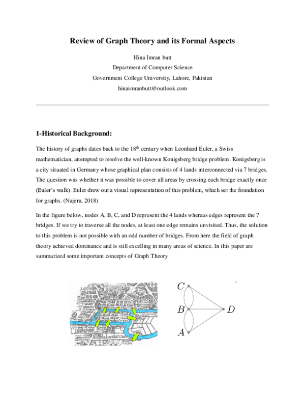 (PDF) Review of Graph Theory and its Formal Aspects