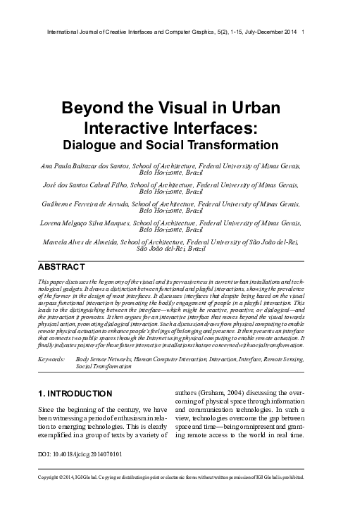 (PDF) Beyond the Visual in Urban Interactive Interfaces