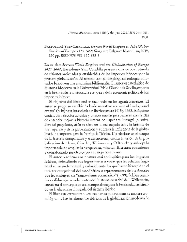 Pdf Bartolomé Yun Casalilla Iberian World Empires And The