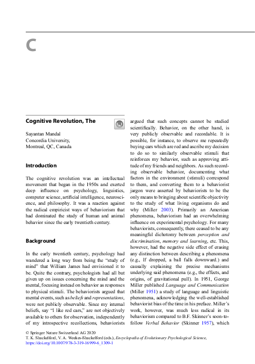 (PDF) The Cognitive Revolution
