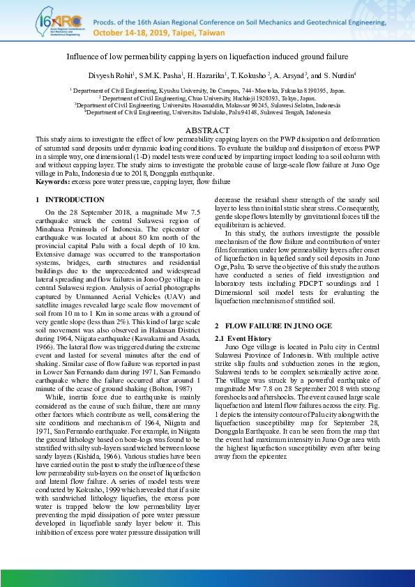 (PDF) nfluence of low permeability capping layers on liquefaction ...