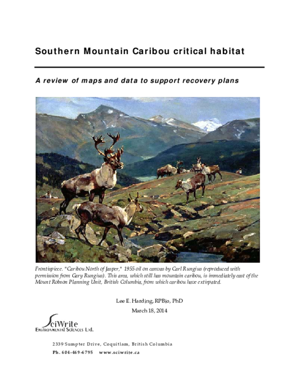 (PDF) Southern Mountain Caribou critical habitat A review of maps and ...